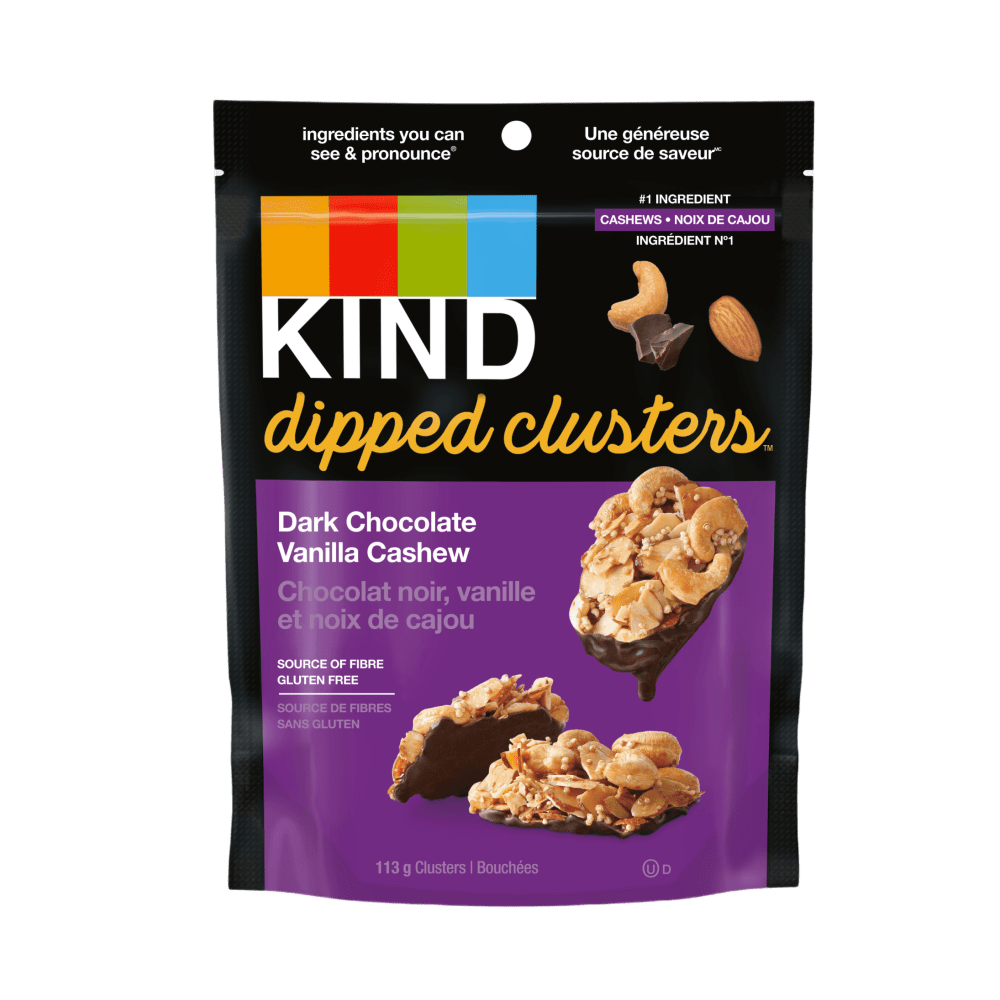 KIND® Dipped Clusters Dark Chocolate Vanilla Cashew, 113g | KIND