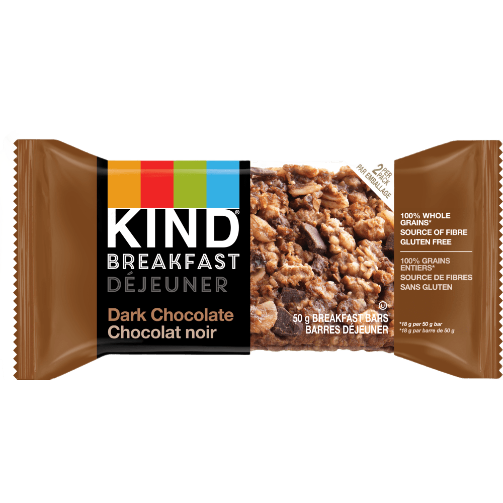 KIND® Breakfast Dark Chocolate Cocoa Bars, 50g, 4 Count | KIND