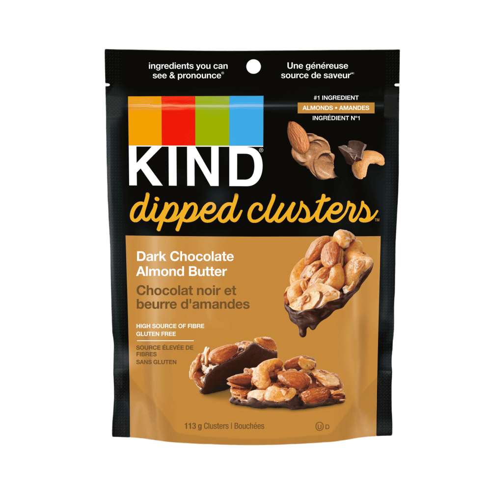 KIND Dipped Clusters Chocolat noir et beurre d'amandes, 113 g | KIND